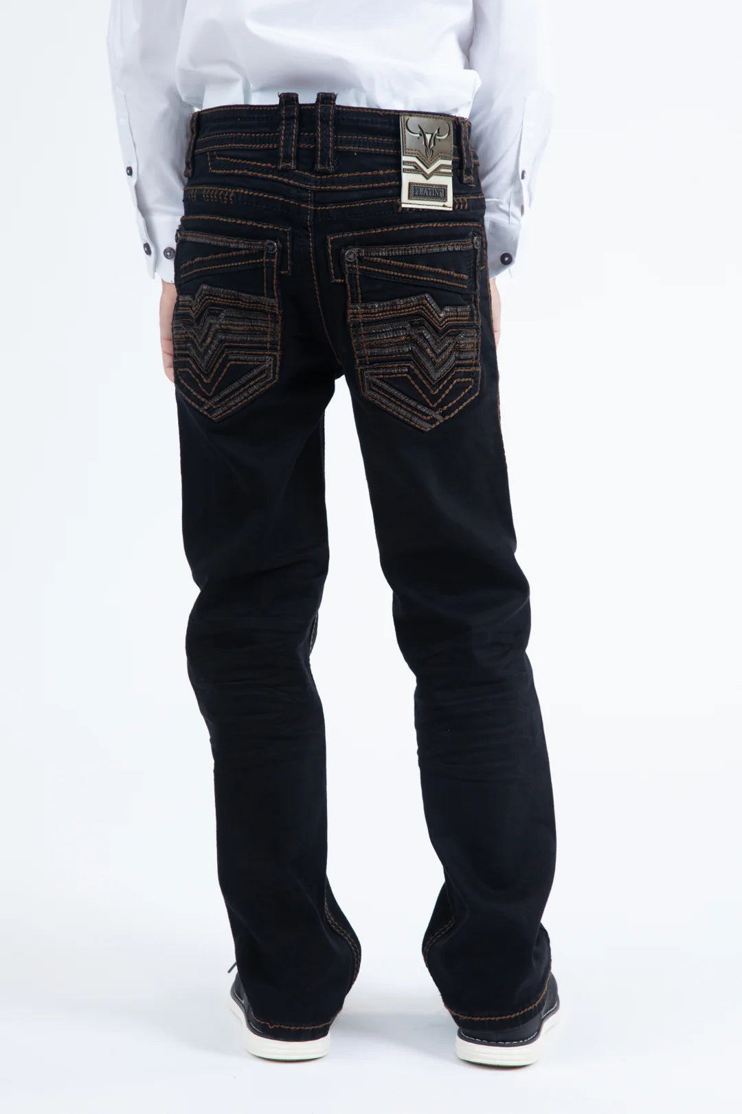 PHK11106 HOLT KIDS BLACK SLIM BOOT CUT JEANS – Nessabel Western Boots
